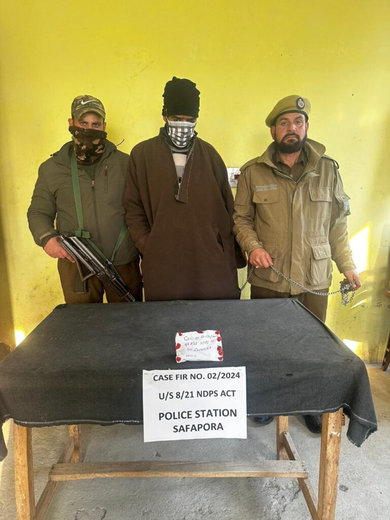 Ganderbal Police Arrested A Notorious Drug Peddler In The Jurisdiction